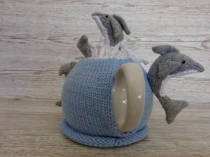 Knitted Tea Cosy Cozy Dolphins Emerging from a Splash Shabby Chic ...
